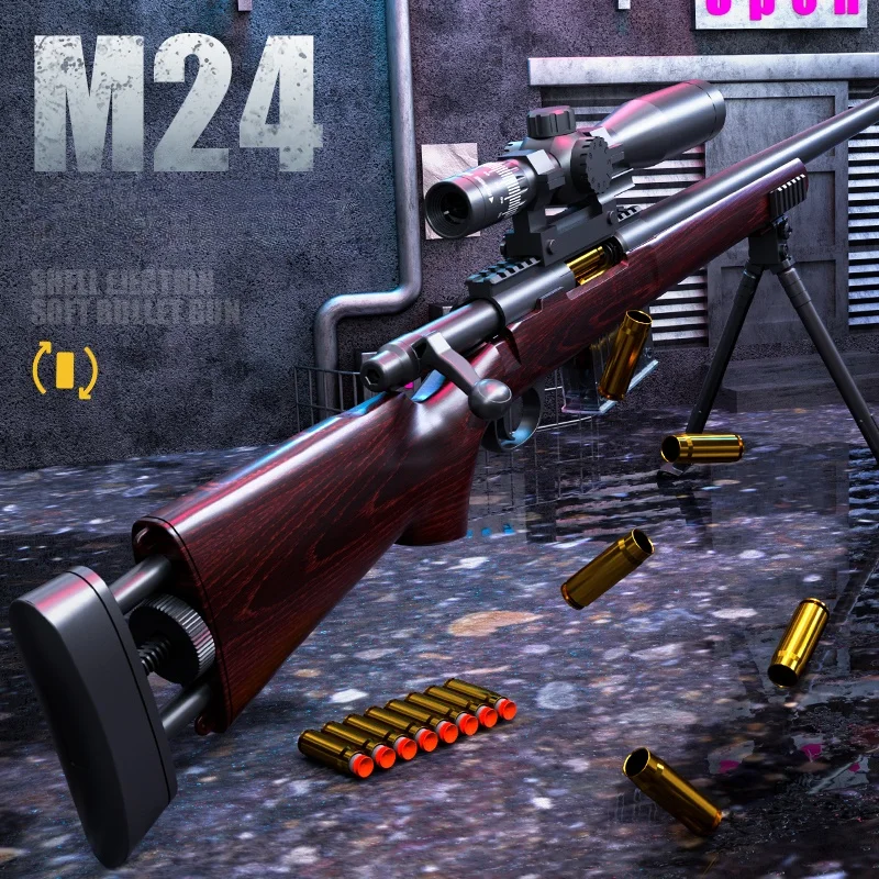 M24 어린이 장난감 총, 98K 볼트 던지는 쉘 소프트 총알 총, 소년 저격수, 실제 총, 소년 시뮬레이션 총, AWM| | - AliExpress