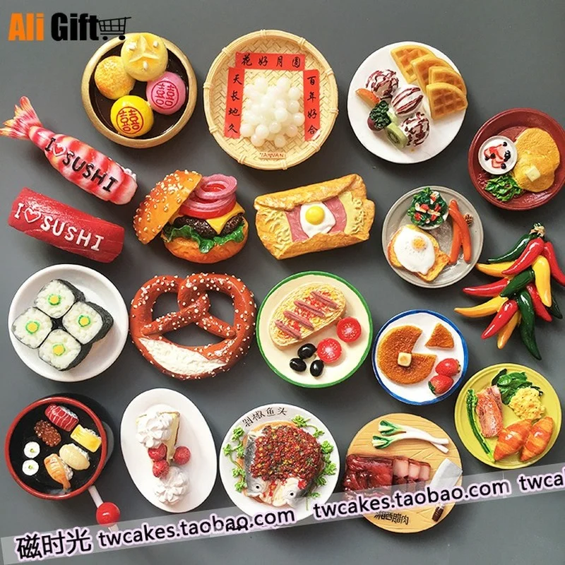 Creative Snack Food Hamburger Dessert Bread Sushi Fridge Magnet 3D ...