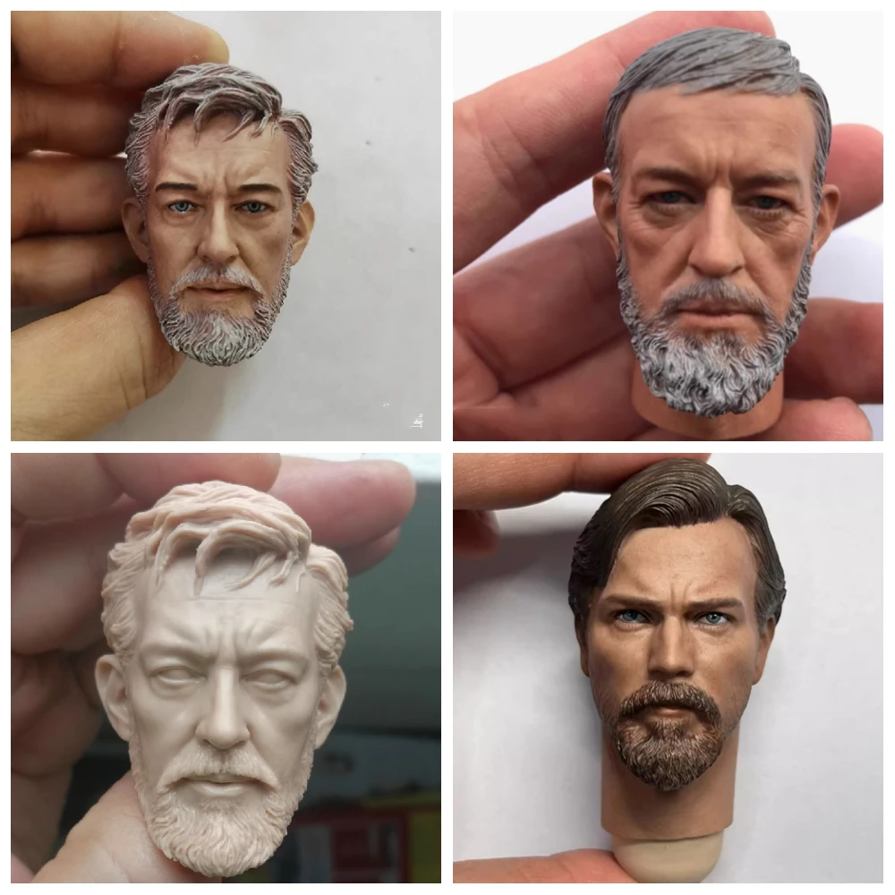 1/6 Scale Jedi Master Obi Wan Kenobi Head Sculpt Fit 12" Figure Anime ...