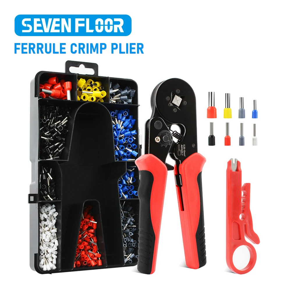 1200pcs Terminal Crimping Tools Ferrule Crimping Pliers HSC8 6-4 0.25 ...