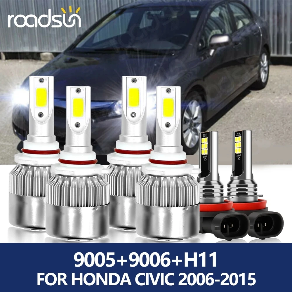 Roadsun-9005-LED-Headlight-30000Lm-9006-H11-6000K-White-Car-Light-Kit ...
