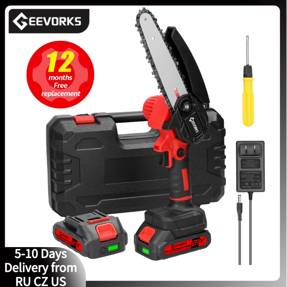 Geevorks-21V-6Inch-Cordless-Chain-Saw-Electric-Chainsaw-Portable ...