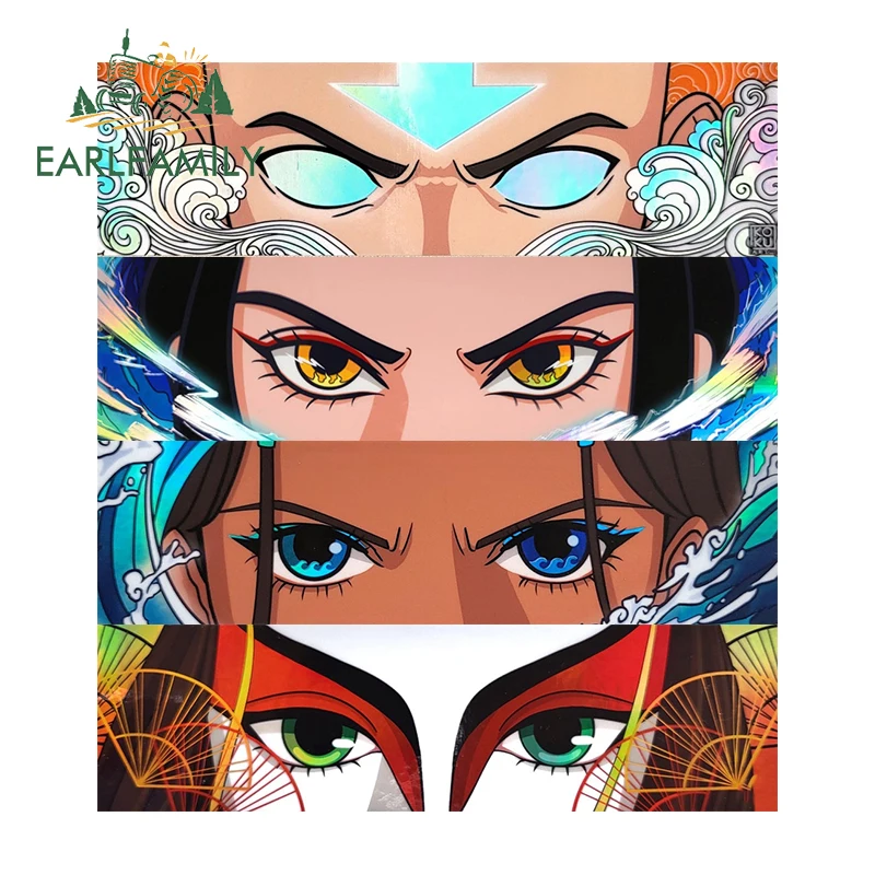 EARLFAMILY 13cm x 3.5cm Anime The Last Airbender Eyes Slap Car Sticker ...