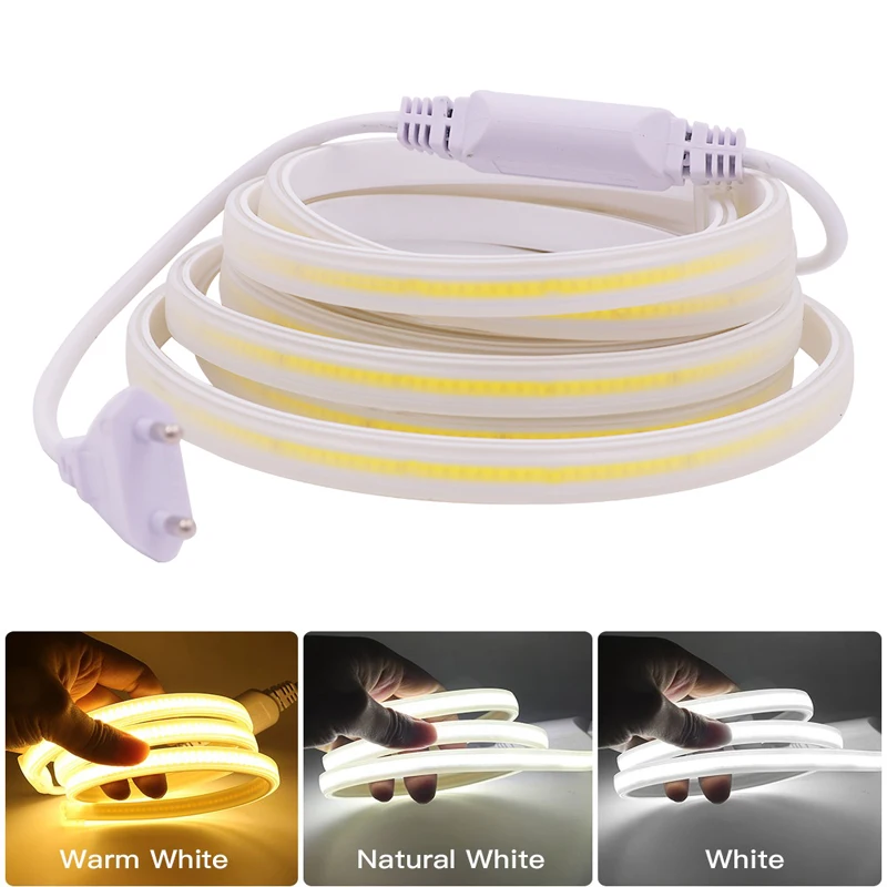 220V-COB-LED-Strip-Lights-220V-Ultra-bright-CRI90-Flexible-High-Density ...