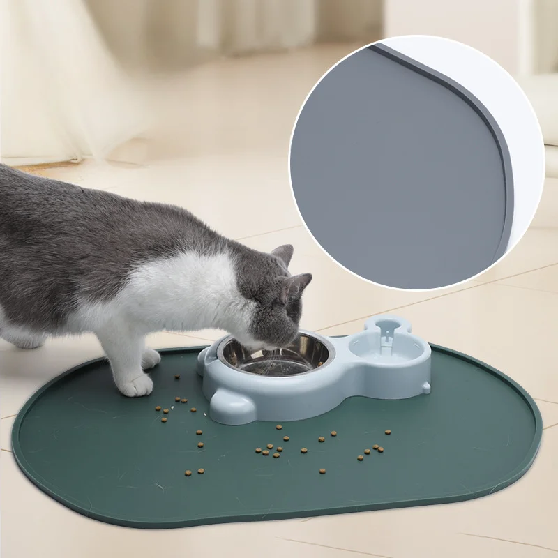 Dog Food Mat Pet Placemat Cat Bowl Pad Cats Drinking Feed Mats Easy to ...