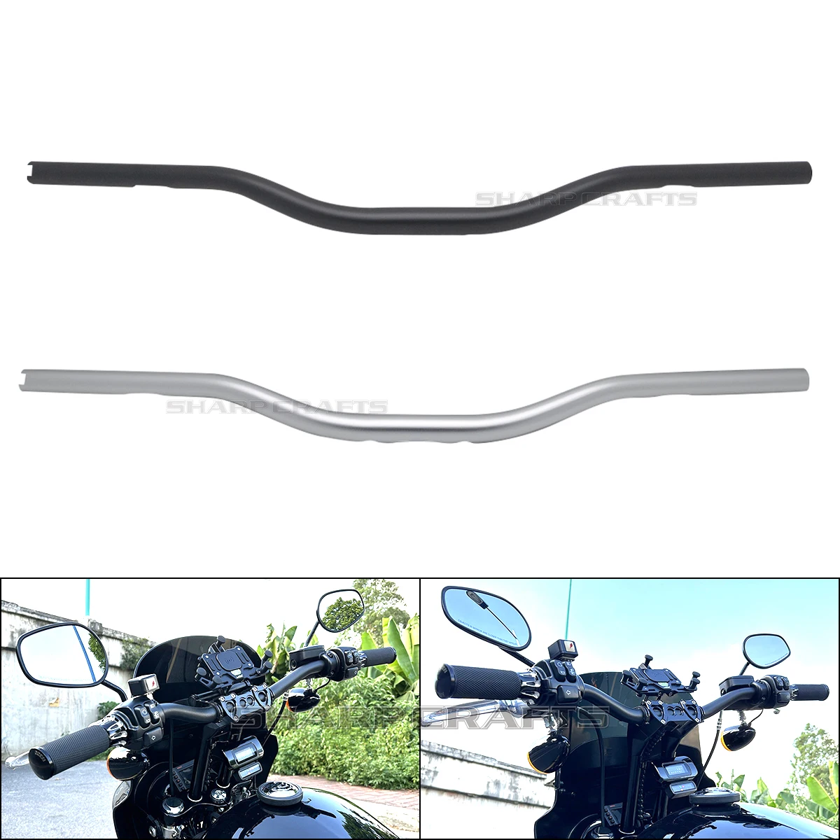 Motorcycle-Handlebar-for-Harley-Dyna-Street-Bob-Softail-Sportster ...