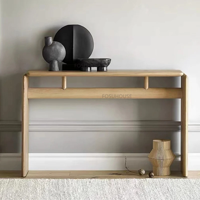Simple-Solid-Wood-Console-Table-Modern-Consol-Entrance-Table-Living ...