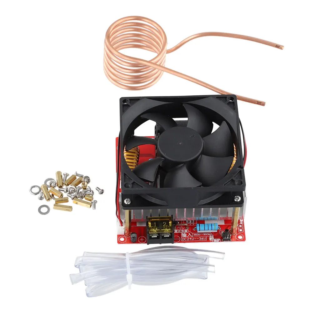 1000W ZVS DIY Black Red Heater Ignition Induction Heating Plate Board Kit with Copper Tube DC 24 ...