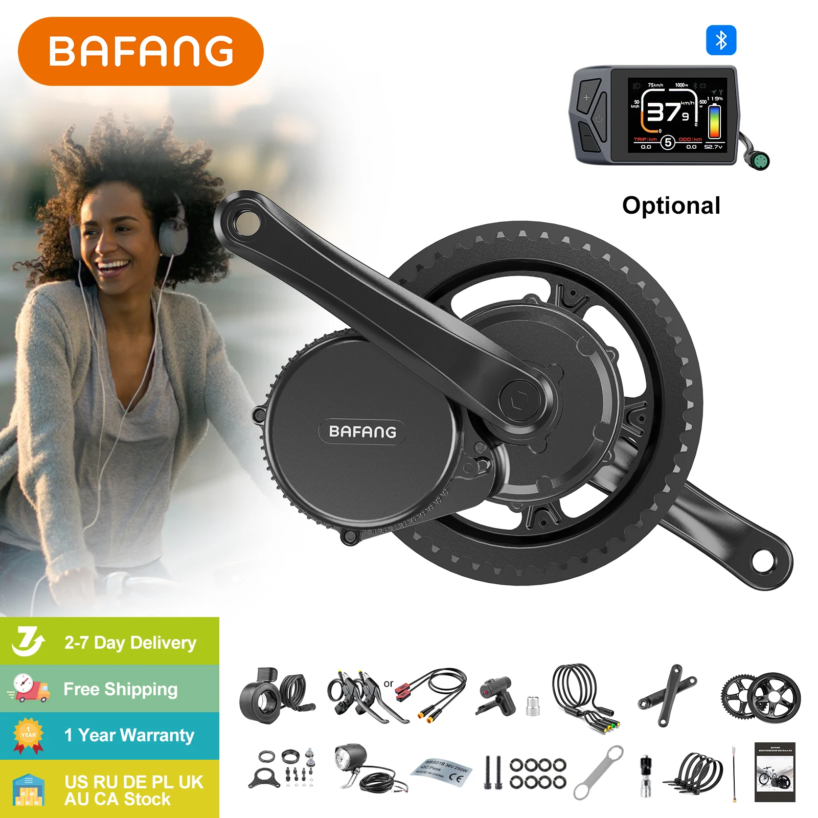 전기 자전거 전장 Bafang 미드 드라이브 변환 키트 M615 M325 M215 1000 티몬