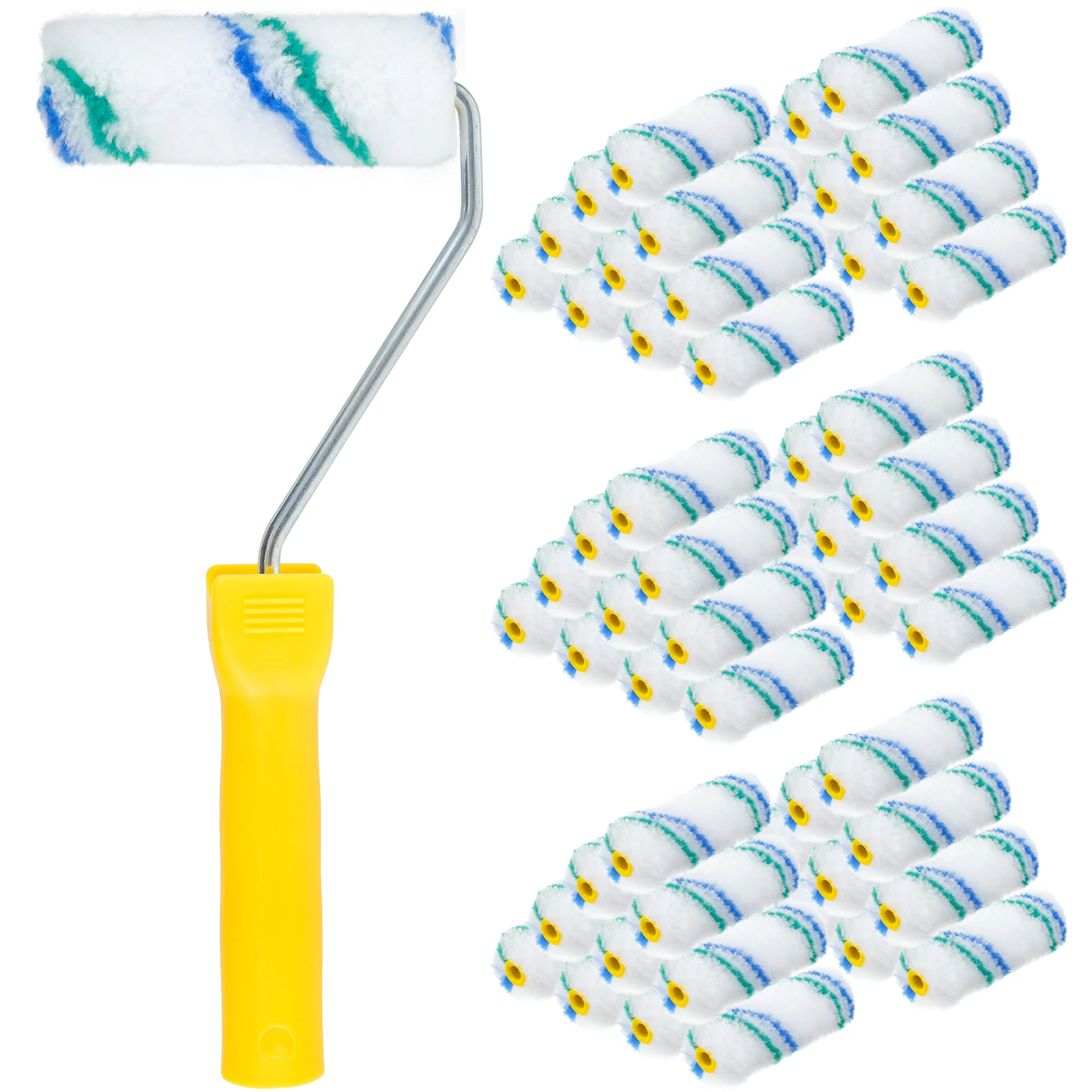 61Pcs-Mini-Paint-Roller-Covers-Kit-4-inch-Small-Paint-Rollers-with ...