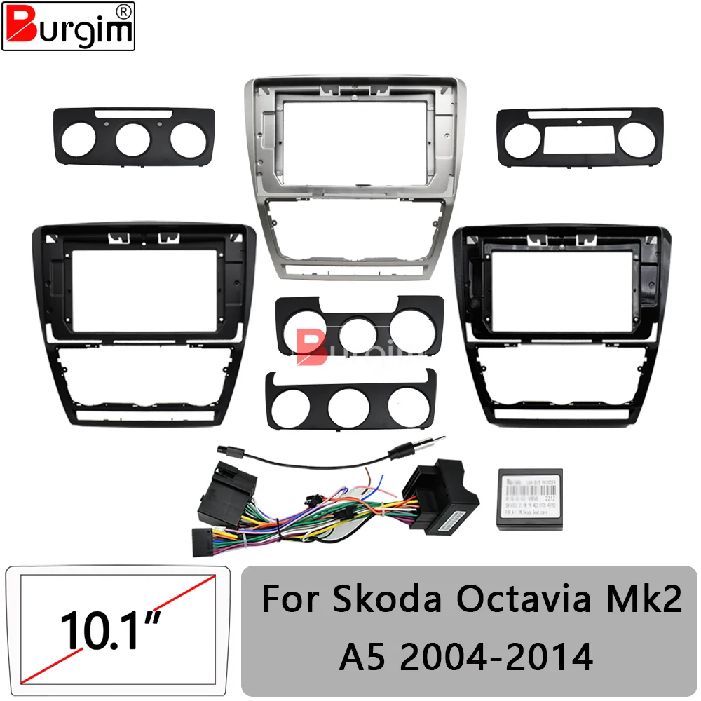 Car Radio Fascias Frame For Skoda Octavia Mk2 A5 2004 2014 10 inch ...
