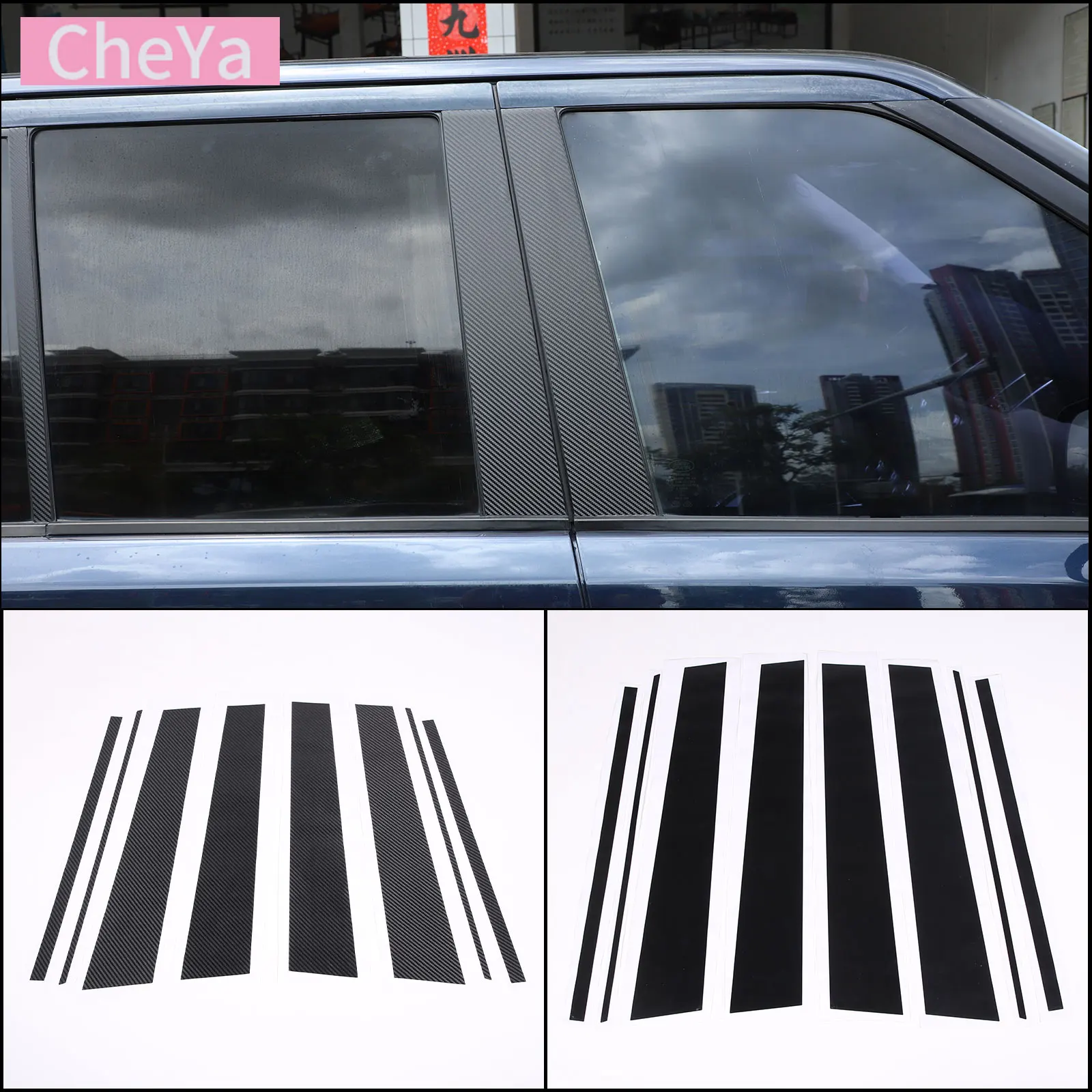 PVC-Sticker-Car-Door-Window-Center-B-Pillar-Post-Trim-Cover-Sticker-for ...