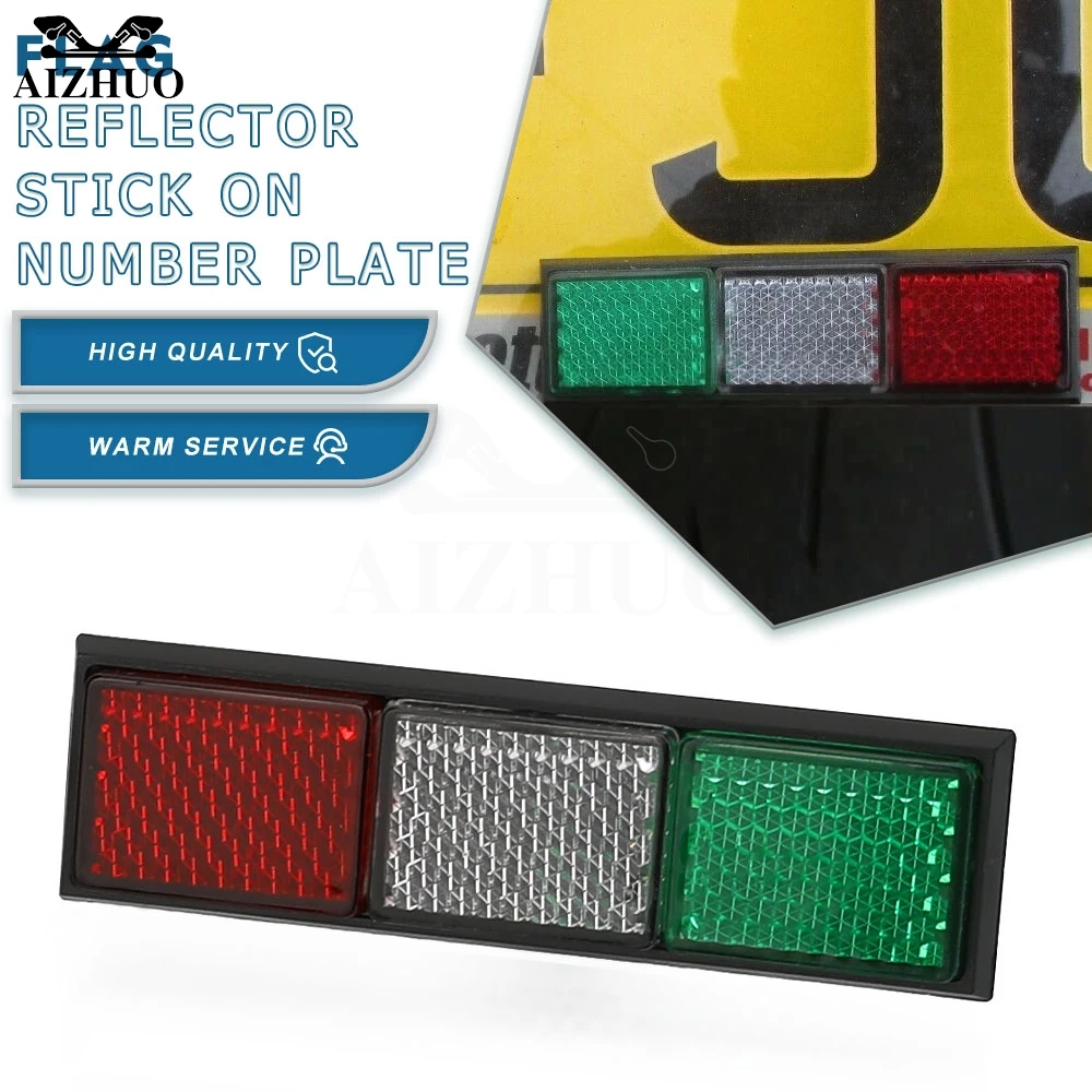 Motorcycle-Universal-Flag-Reflector-Stick-On-Number-Plate-For-YAMAHA ...