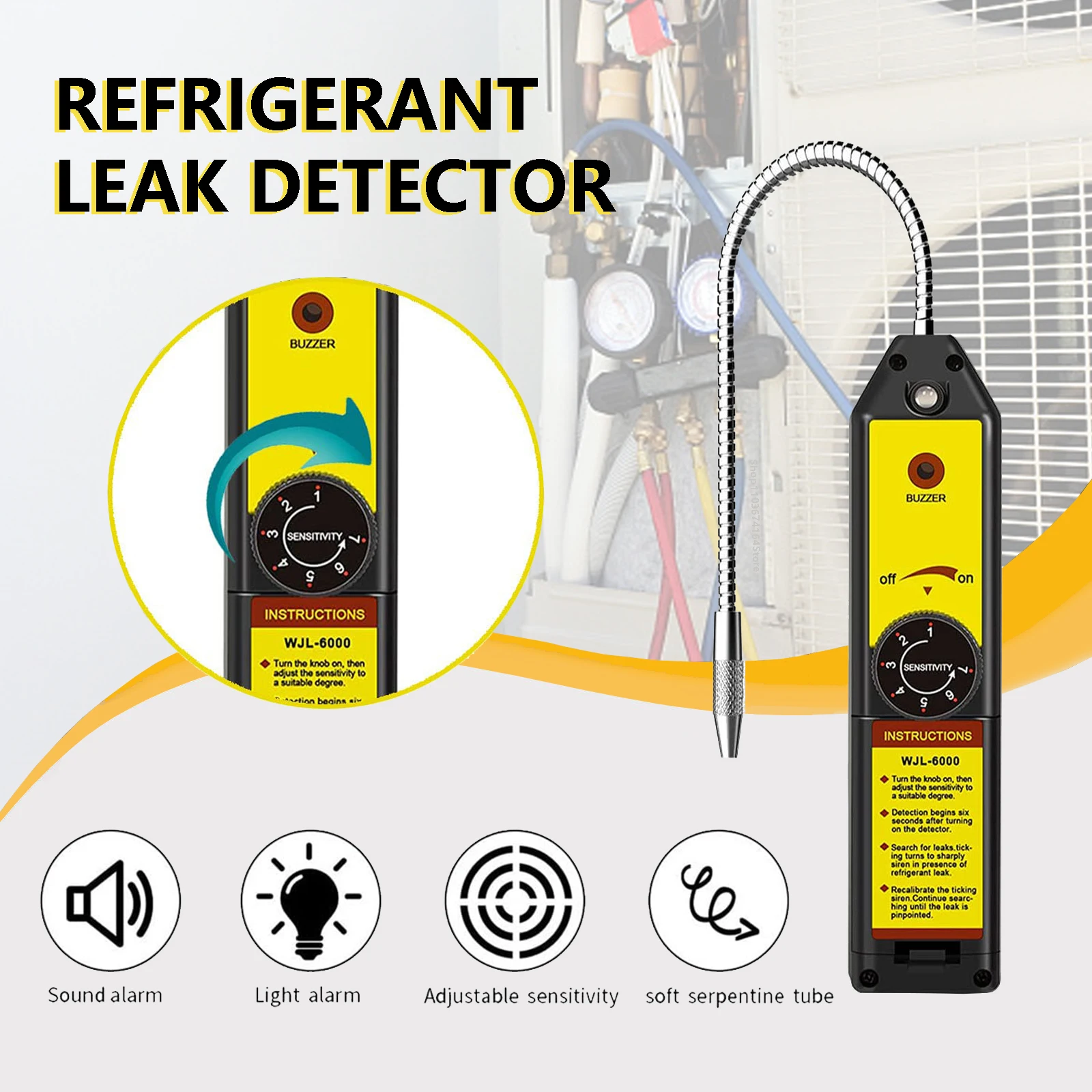 Leak-Detector-Freon-CFC-HFC-Halogen-Gas-Refrigerant-Air-Monitor ...