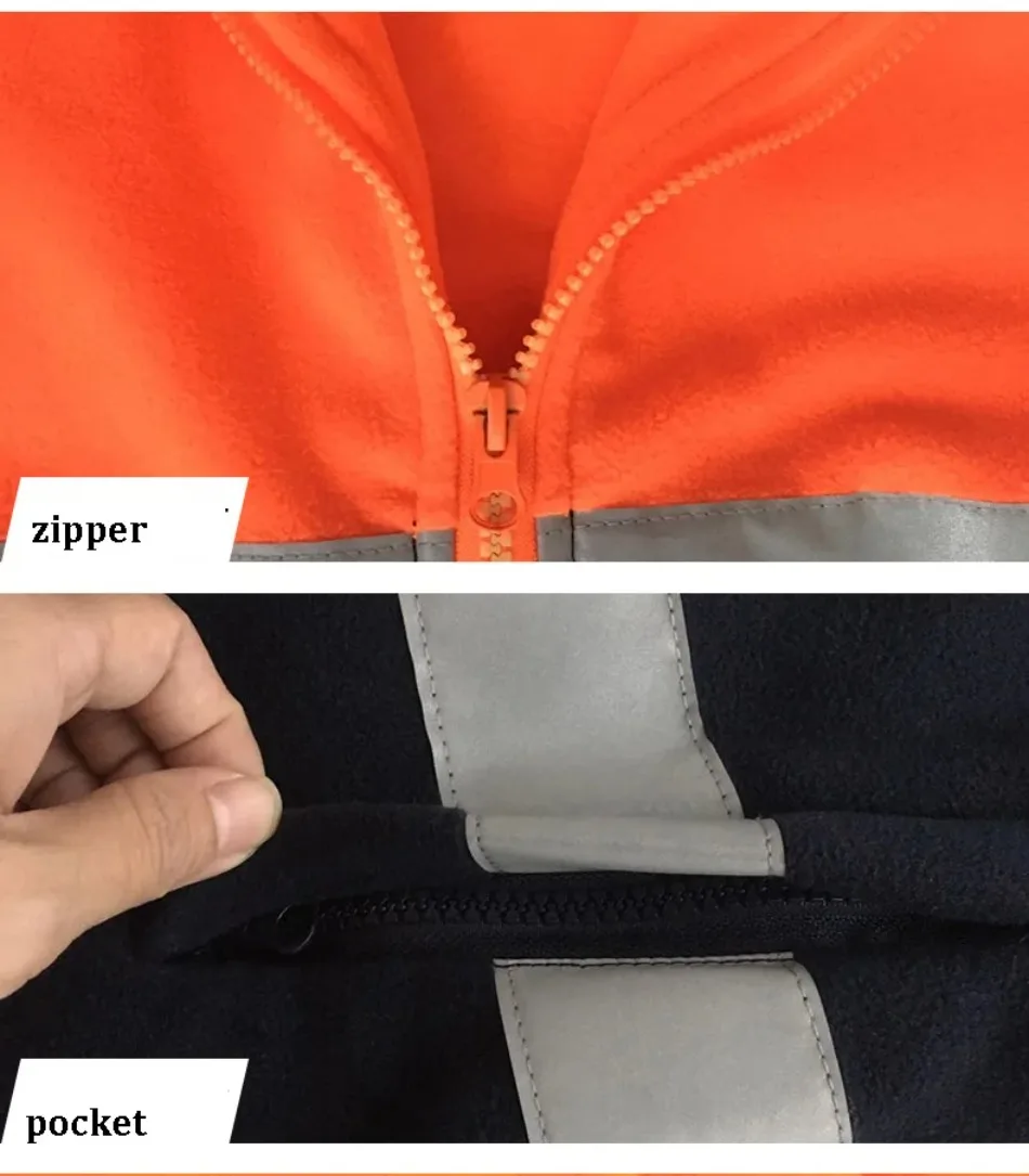 Reflective Strip Patchwork Work Jacket Men High Visibility Safety ...