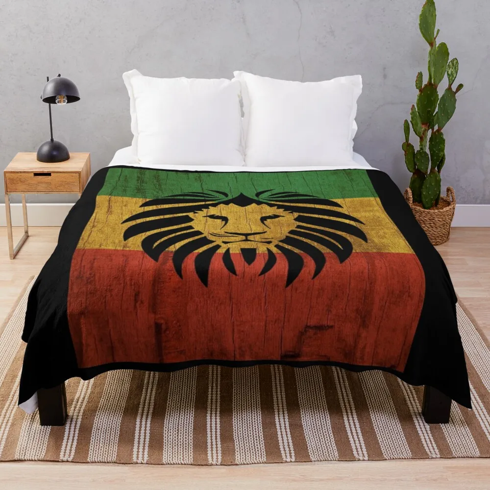 Rasta Lion Rastafari Colors Flag gift for Reggae Rasta Lover Throw ...