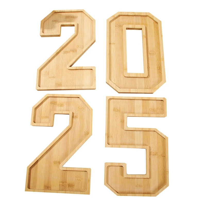 2025-Charcuterie-Board-Numbers-4-Pcs-Wooden-Serving-Tray-Fillable ...
