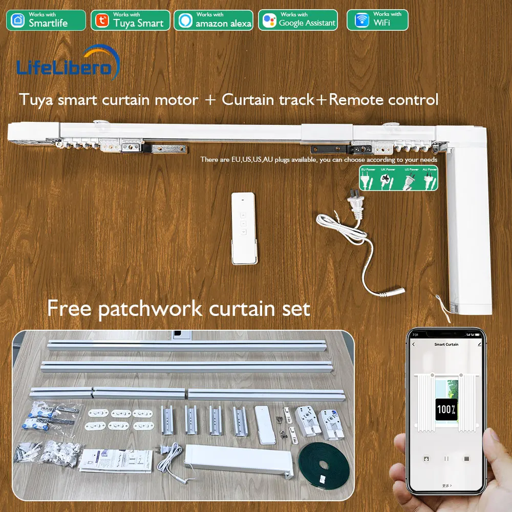 Lifelibero-Tuya-Wifi-Smart-Curtains-Kit-Free-Stitching-For-Window ...