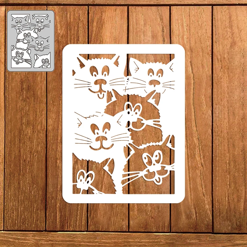 Rectangle Frame Cats Metal Cutting Dies Scrapbooking DIY Card Album ...