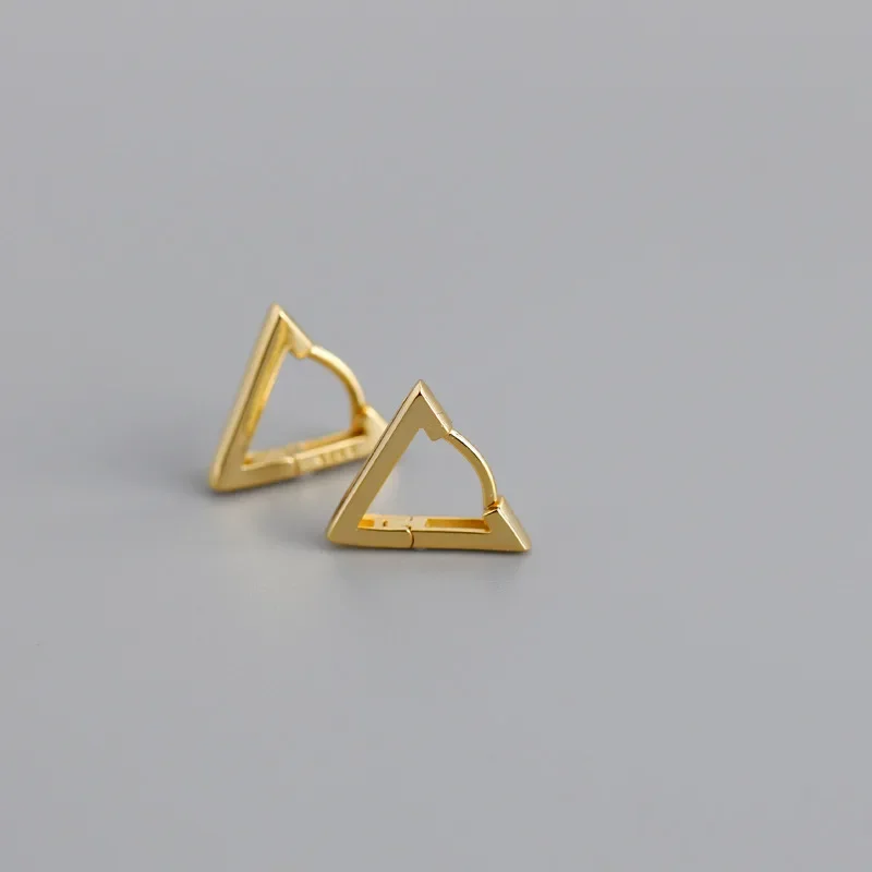 Gold-Silver-Color-Geometric-Triangle-Earrings-Creative-Small-Hoop ...