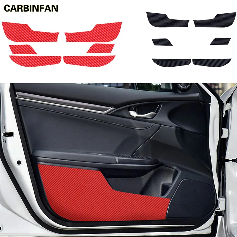 6Pcs-Set-Car-Door-Anti-kick-Film-Door-Panel-Carbon-Fiber-Decal-Vinyl ...