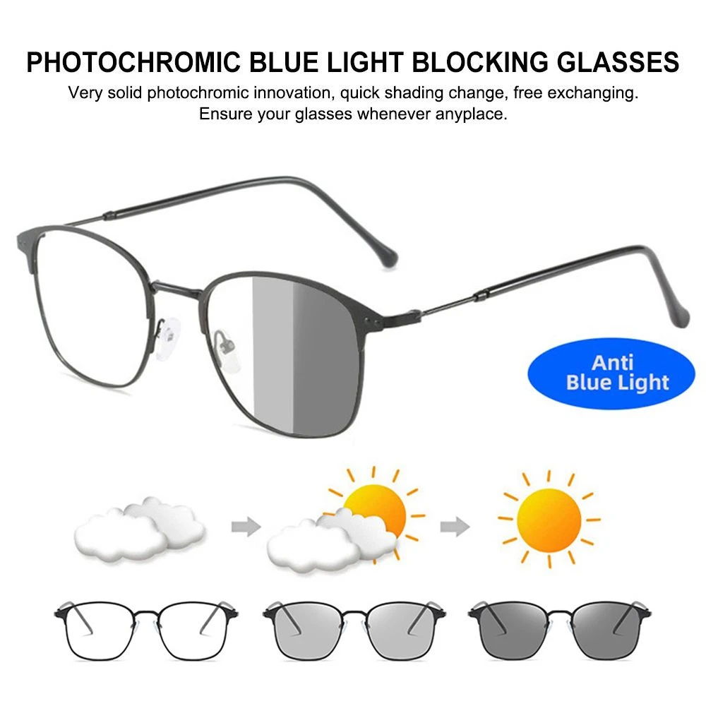 Anti Blue Light Photochromic Glasses Men Women Uv400 Sunglasses Anti ...