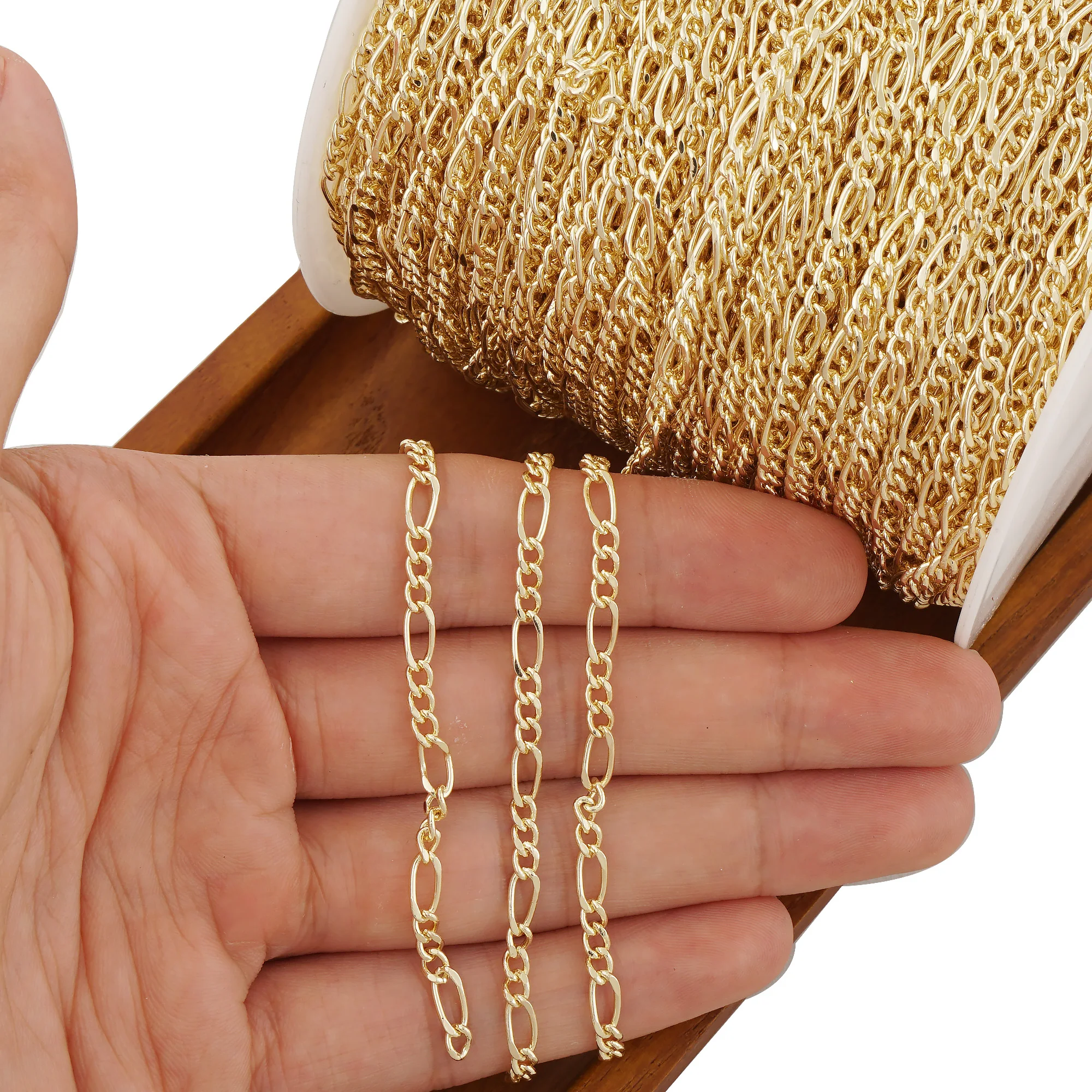 6 Feet 3.5mm 14k Gold Filled Figaro Chain Hiphop Figaro 3+1 Chain ...