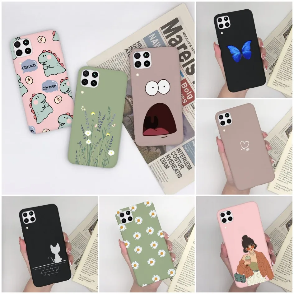 Case For Huawei P40 lite 4G Fashion Matte Cute Girl Flower Silicone ...