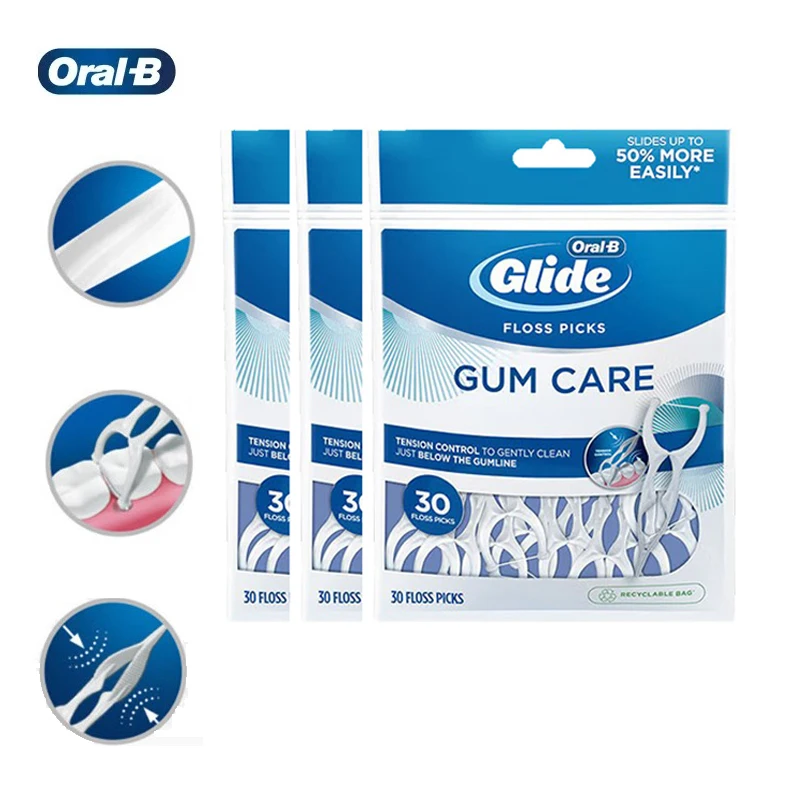 Oral-B-Glide-Dental-Floss-Y-Shaped-3D-Floss-Toothpick-Portable-Flossing ...