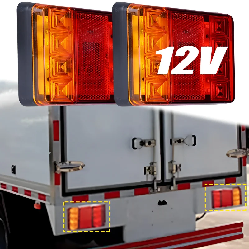 1-2Pcs-Waterproof-8-Car-LED-Tail-Light-Rear-Lamps-Pair-Boat-Trailer-12V ...