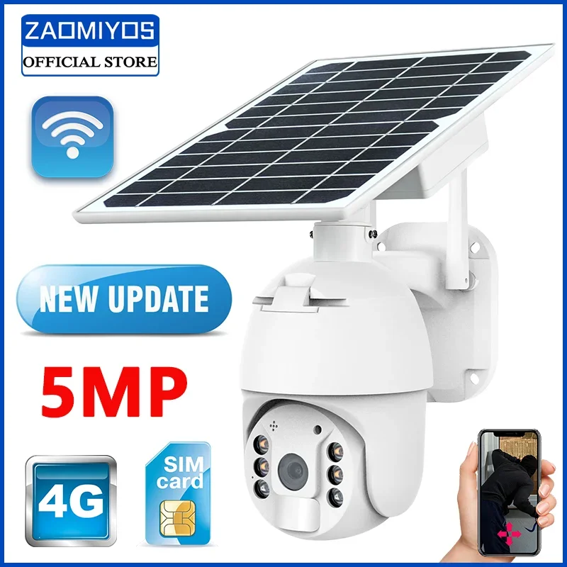 5MP-4G-SIM-Card-8W-Solar-Charge-Outdoor-IP-CCTV-Camera-WIFI-Wireless ...