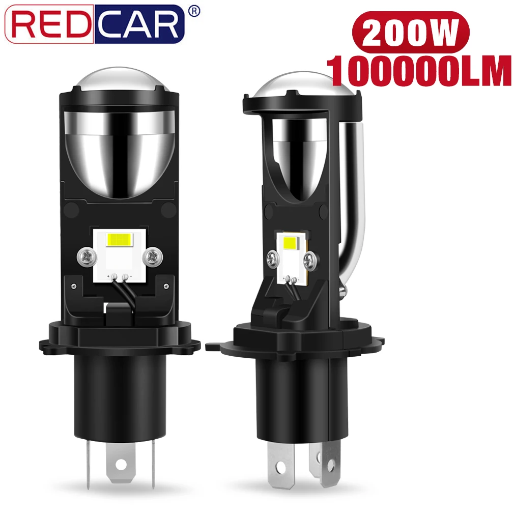 200W H4 LED RHD/LHD Bi-LED Projector Headlight Lens Automobles Bulb LED H4 Headlamp Conversion ...