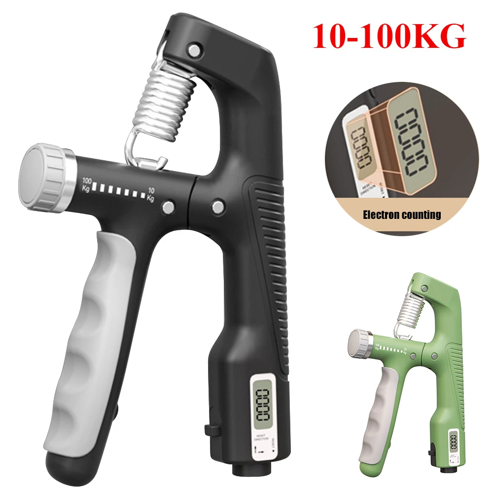 10 100kg ajustável Hand Grip Strengthener Eletrônico Contável Pesado ...