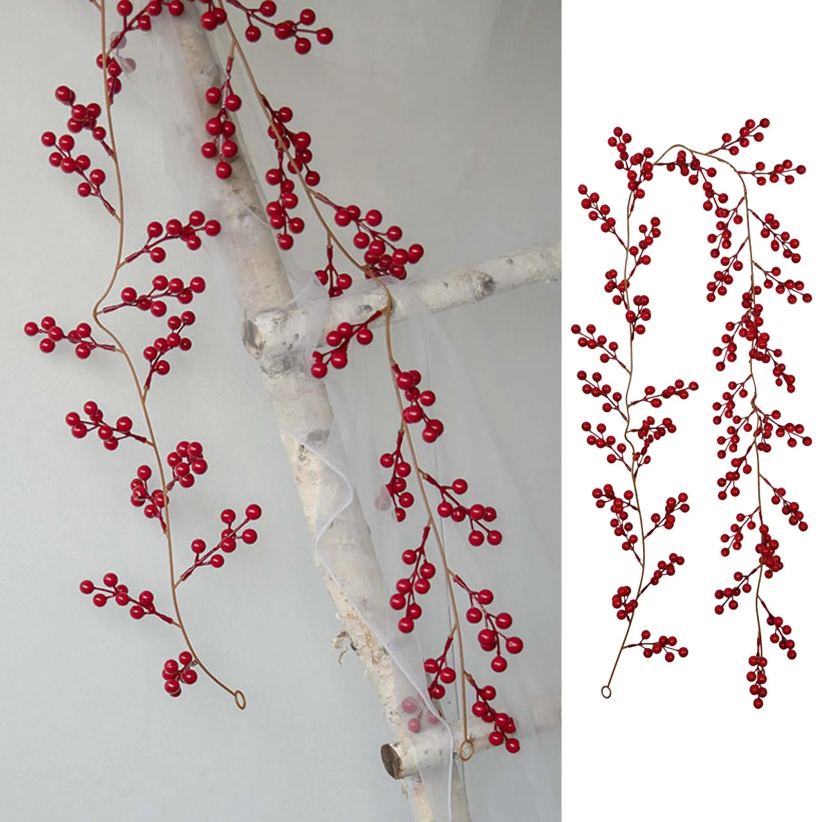 6ft-Red-Berry-Christmas-Decorations-Artificial-Garland-Indoor-Outdoor ...
