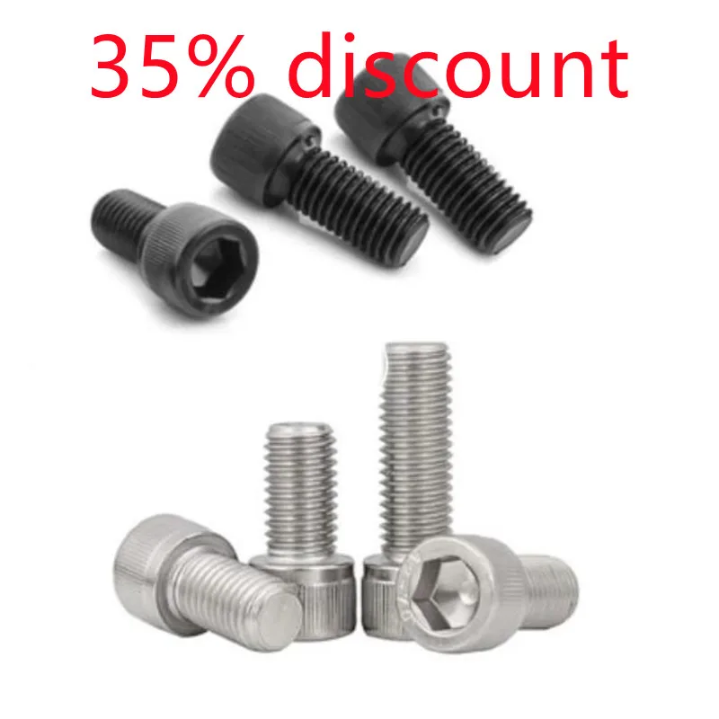 5-50pcs Din912 Allen Head Screw M1.6 M2 M2.5 M3 M4 M5 M6 M8 A2-70 Stainless Steel Black Hexagon ...