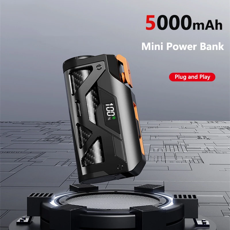 Portable Power Bank 5000mAh with Type-C Plug 10W Fast Charging External ...