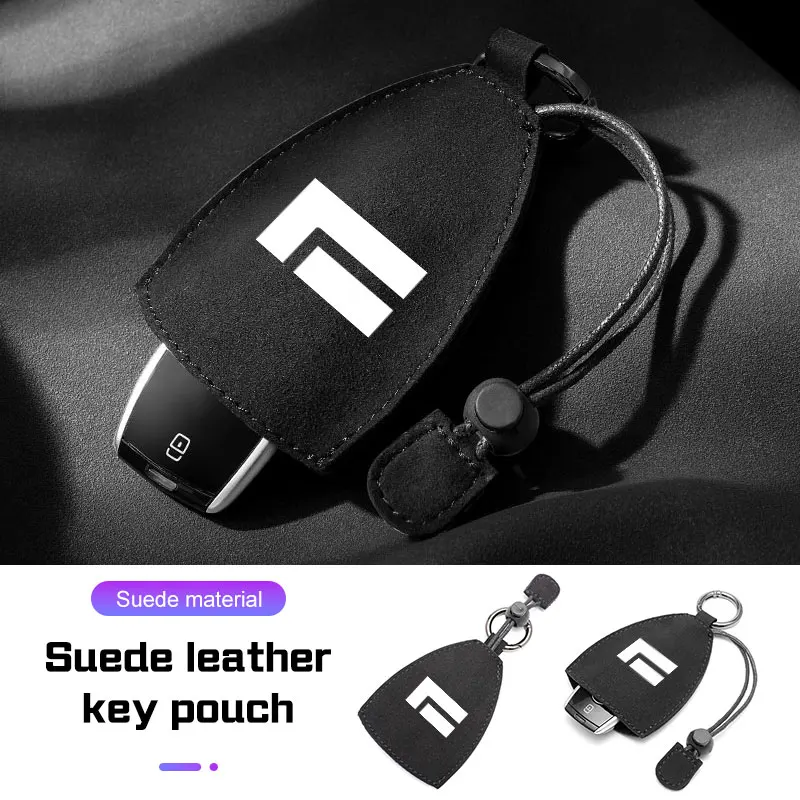 Suede Car Key Bag Keychain Pocket For BAIC Jishi Polestone 01 Rox 01 ...