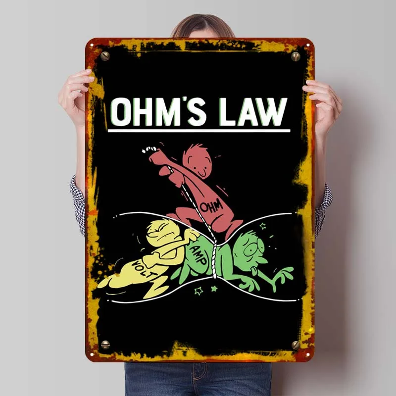 Ohms Law Metal Sign Pop Art Poster Man Cave Custom Metal Tin Signs for ...