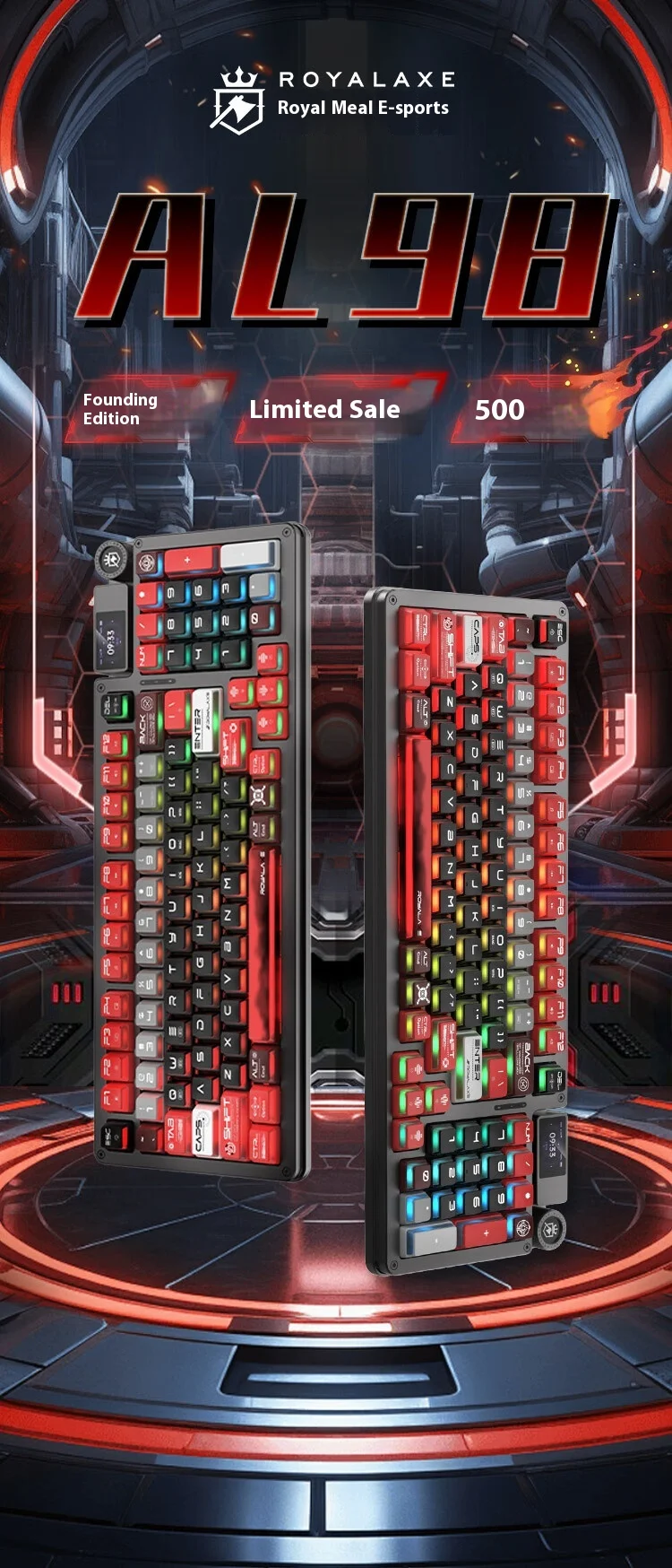 Смарт-клавиатура Royal Axe AL98, беспроводная, из алюминиевого сплава ...