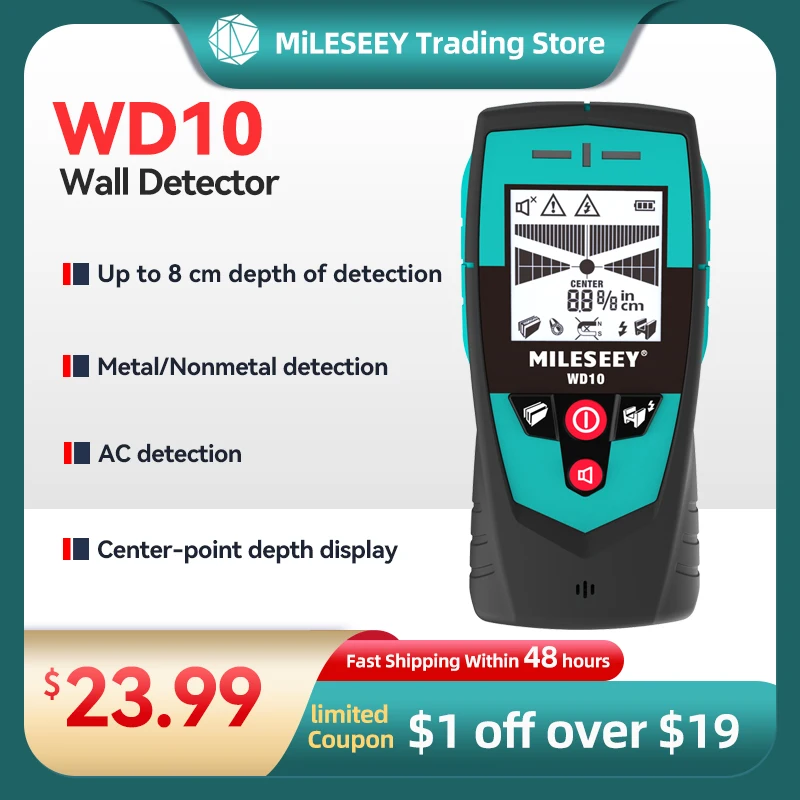 Mileseey Wd10 Multifunction Wall Detector Scanner Large Area Sensor For ...