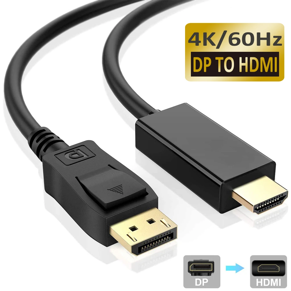 2022 Best DisplayPort to HDMI Cable 4K HDMI Cable DP to HDMI 1080P 4K ...