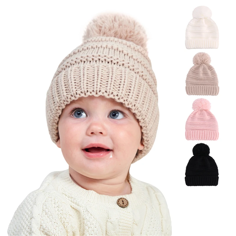 Cheap Wholesale Beanies Baby Hats Warm Winter Children Kids Hat Knitted Cute Cap For Girls Boys ...