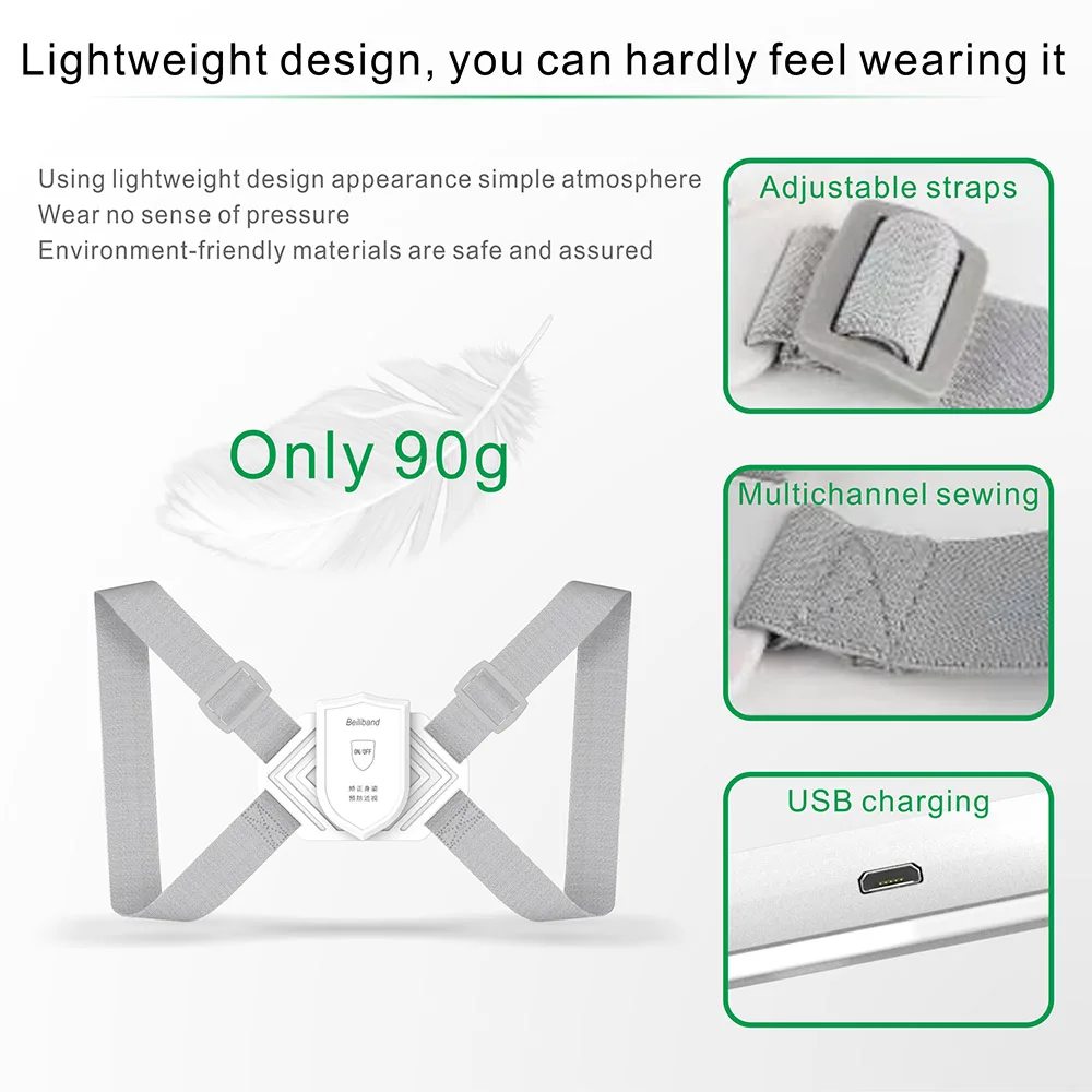 Le noir - Correcteur de Posture Intelligent, ceinture ajustable ...