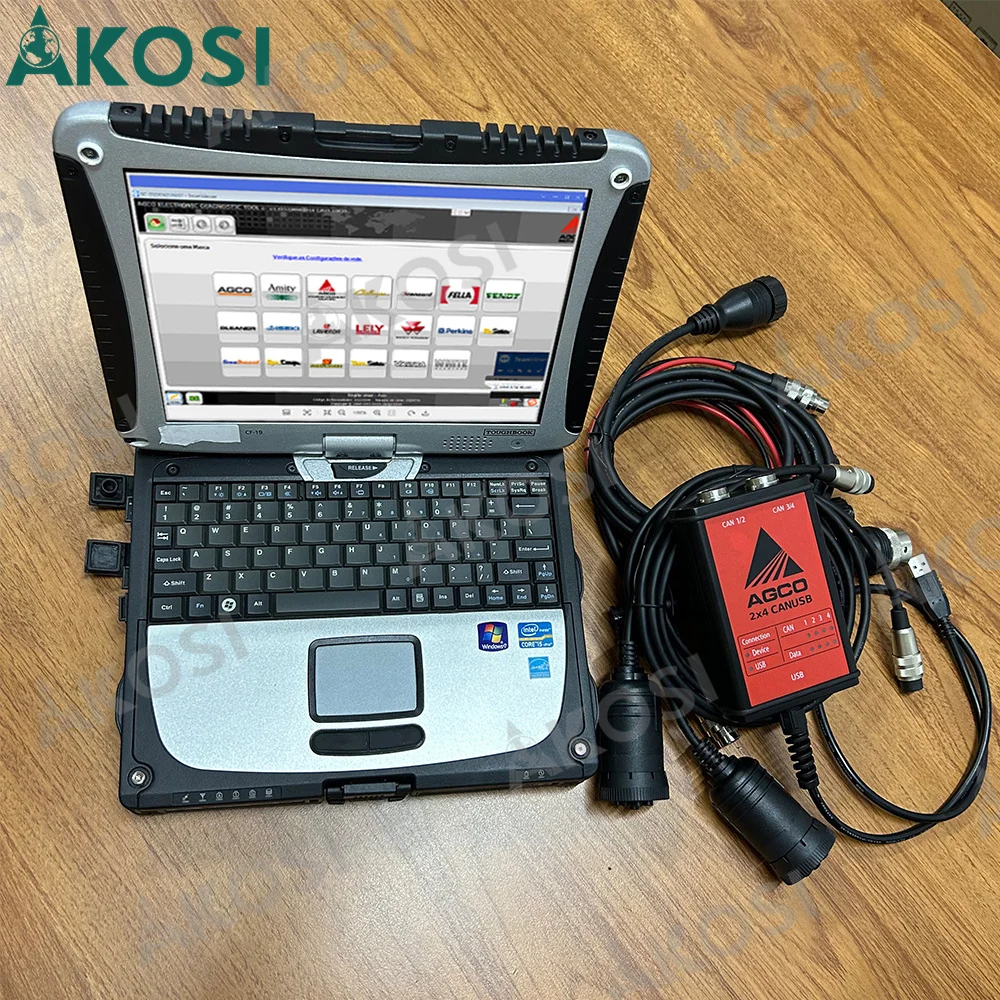 CF19 laptop with For AGCO Tractor Diagnostic Tool for Massey Ferguson ...