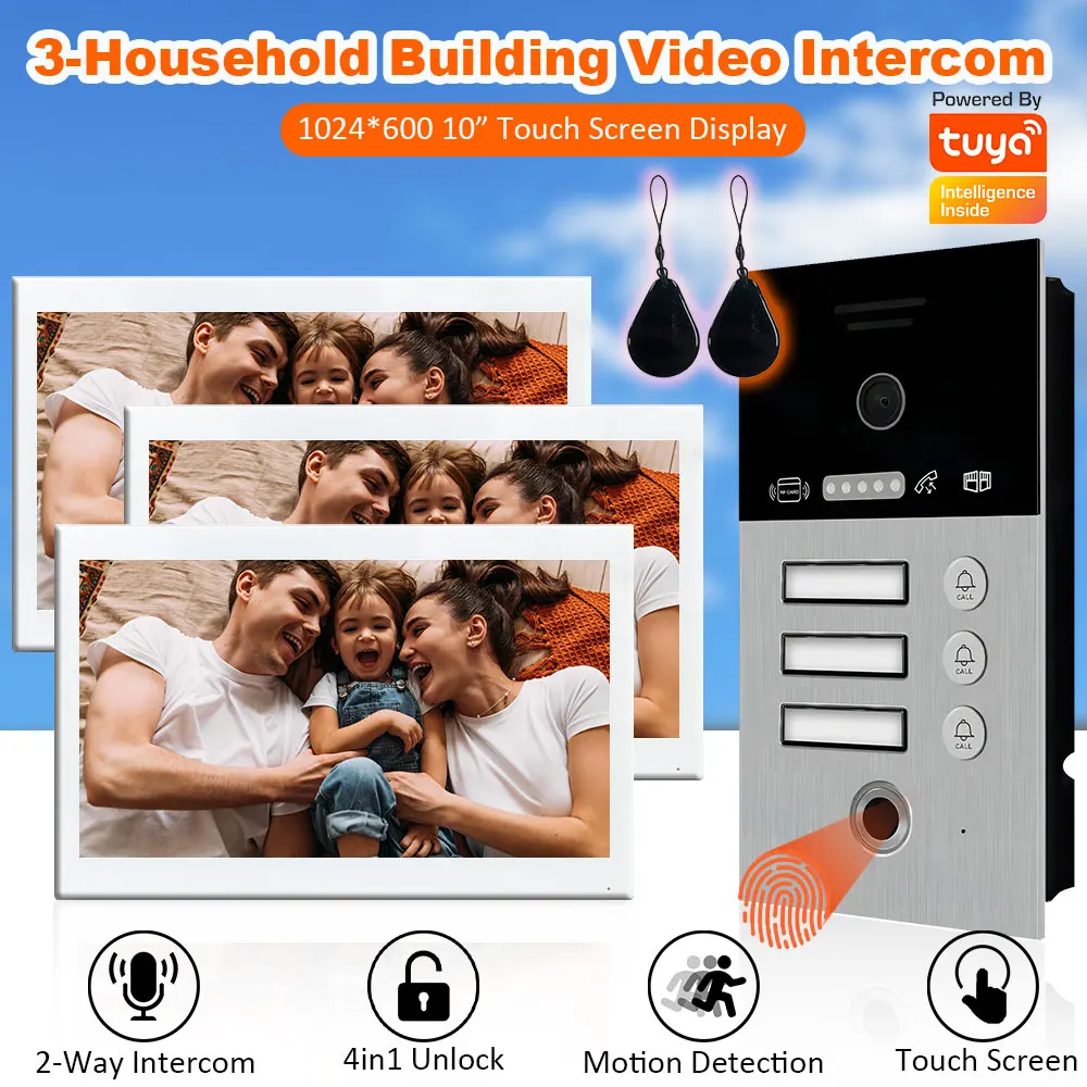1F-2F-3F-Wifi-Tuya-Smart-4-Wire-Doorbell-Video-Intercom-for-Apartment ...