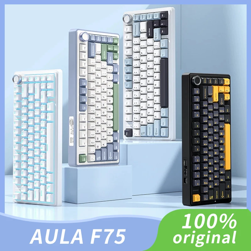 Original-AULA-F75-RGB-LED-Light-PC-Custom-Bluetooth-Wireless-2-4G-Type ...