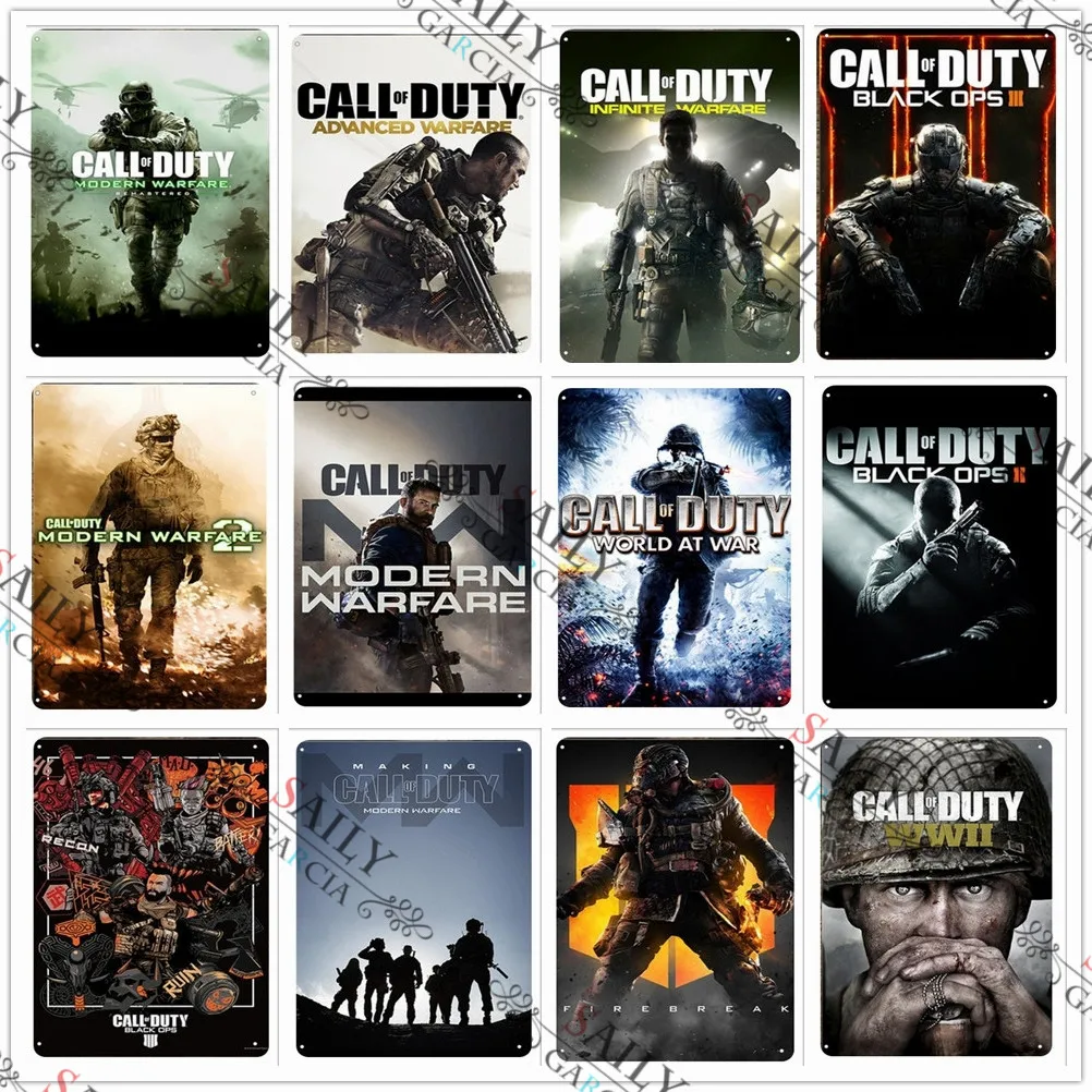 Game-Decor-Call-of-Duty-Metal-Tin-Sign-Plates-Cartoon-Anime-Print-Metal ...