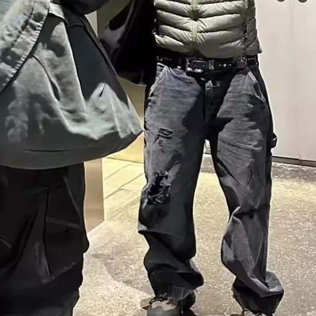 2024ss-High-Street-ERD-Vintage-Wash-Hole-Cargo-Jeans-Y2k-Streetwear ...