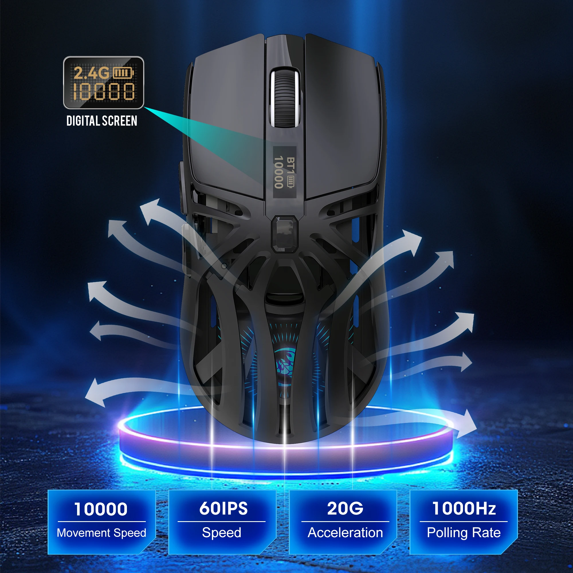 Rechargeable Three-Mode Wireless Gaming Mouse, Ultimate Comfort for ...