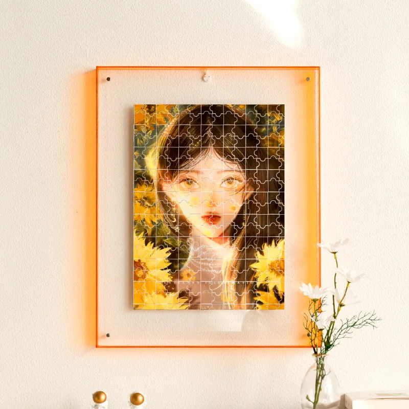 Transparent-Acrylic-Photo-Frame-Girl-Glass-Display-Puzzle-Square-Photo ...